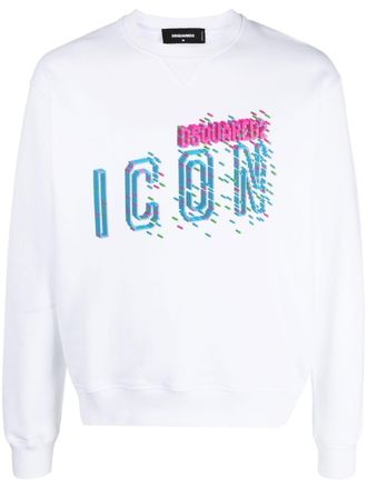Dsquared2 sweat en coton à imprimé Icon - Blanc
