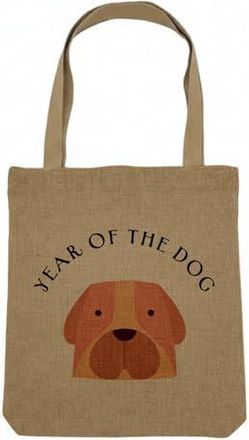 Fabulous Sac Shopping Tote Bag Aspect Lin - Year of the Dog Chinese Astrology Sign Zodiac Animal Horoscope Drawing - Sac de Courses Toile Epaisse 360g Beige Na