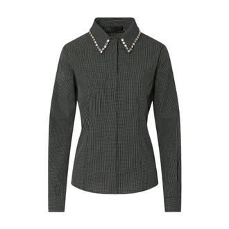 Liu Jo Chemisier &agrave; col bijou - Femme - Blouses et Chemises - Vert - Taille: 42 FR