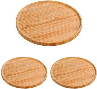 KESPER 58463 Pizzateller 32 cm aus FSC-zertifiziertem Bambus/Holzteller/Pizzaunterlage/Pizza-Holzteller/Holzgeschirr (Packung mit 3)