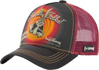 Capslab Bugs Bunny Looney Tunes Black/Red Trucker Cap - One-Size