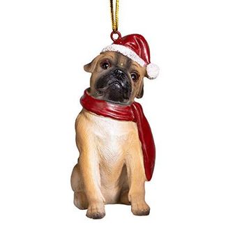 Design Toscano Christmas Ornaments, Weihnachten Mops Ferienhundeornamente
