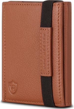 Von Heesen Slim Wallet mit RFID Schutz - Geldb&ouml;rse Herren klein - Mini Geldbeutel Damen Portmonee - Kartenetui Echtleder Karten Portemonnaie - Leder Kreditkarten