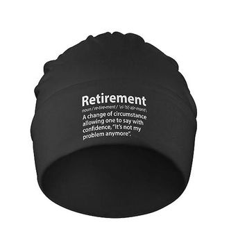 Generic Femme Homme Bonnets Tricot&eacute; Retraite Amusante Bonnet &Agrave; Revers Doux Bonnet dhiver Chaud Hiver Chapeaux pour Course Ski Hiver