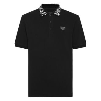 Philipp Plein Homme, Tops, Noir, Taille: L Pique Polo SS Gothic Plein