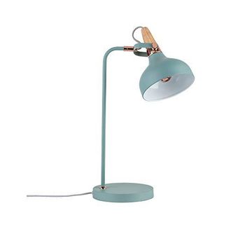 Paulmann 79651 Neordic Juna Lampe de table, max. 1x20W, E14,Vert doux/Cuivre/Bois 230V, Métal/Bois 18 cm x 25,5 cm x 51 cm