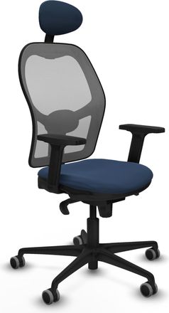 Piqueras y Crespo Jorquera Schreibtischstuhl mit 2D-Armlehnen, h&ouml;henverstellbarer Lendenwirbelst&uuml;tze und festem Kopfteil, ausgestattet mit 5 Positionen und injiziertem 