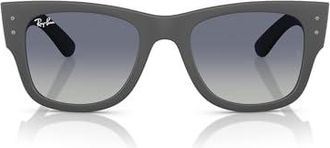 Ray-Ban Lunettes de soleil carr&eacute;es Mega Wayfarer Liteforce Rb4840s, Gris sable/gris d&eacute;grad&eacute; bleu, 52 mm