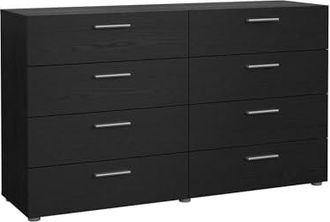 Dmora Kommode Solene, Wohnzimmerbuffet, Wohnzimmer-Sideboard, Moderne K&uuml;chen-Speisekammer, 140x40 h82 cm, Schwarz