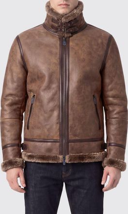 Brunello Cucinelli Shearling-Jacke mit Stehkragen und Ledereins&auml;tzen
