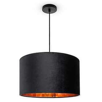 Paco Home Suspension Salon Abat-Jour Velours Vintage Monochrome E27 C&acirc;ble Textile 1,5 m Raccourcissable