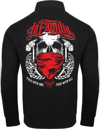 Spass Kostet Herren M&auml;nner Trainingsjacke mit Streifen La Familia Fuck you all Gr&ouml;&szlig;e M - 3XL