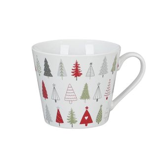 Krasilnikoff Tasse - Happy Cup - HC1375 - Funky Trees, Tasse aus Porzellan mit Henkel