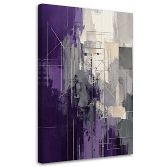 Artgeist Artgeist - Quadro Su Tela, Astrazione Moderno Viola Beige Geometria - 60x90
