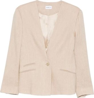 Marella Femme, Vestes, Beige, Taille: 36 FR Linen Blazer