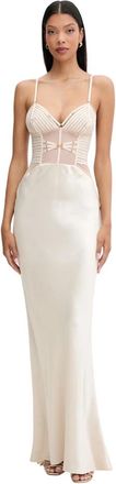 Elisabetta Franchi Red Carpet Satin Dress - - Dresses - Damen - Beige - XS