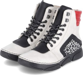 Rieker 45904-60 Schnürstiefel Synthetik Damen in beige-Kombi - Gr. 38
