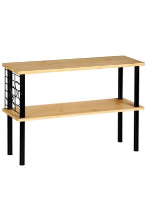 KESPER K&uuml;chenregal, Schwarz, Hellbraun, Metall, Naturmaterialien, 55x38x20 cm, FSC, K&uuml;chen, K&uuml;chenm&ouml;bel, K&uuml;chenregale