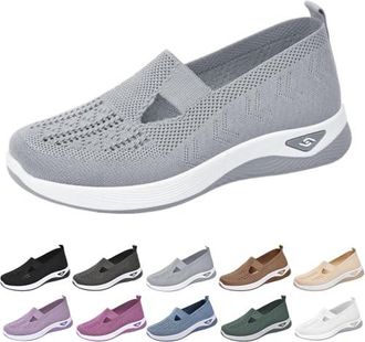 Generic Chaussures orthop&eacute;diques tiss&eacute;es respirantes &agrave; semelle souple pour femme - Chaussures de marche d&eacute;contract&eacute;es &agrave; enfiler - Soutien de la vo&ucirc;te plantair