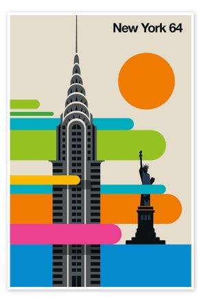 Posterlounge New York 64 Poster von Bo Lundberg 60 x 90 cm Bunt Wandbilder Wanddeko