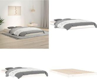 vidaXL Cadre de lit sans matelas blanc 120x190 cm bois de pin massif - Cadre De Lit - Lit Double - Lit Blanc - Bois De Pin - Meuble Chambre - Home & Living