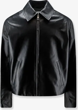 Loewe Leather jacket with back logo patch - LOEWE - gender_Man