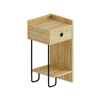 Dmora Nachttisch Rasalas 32x30x61cm Braun, 1 Schublade 2 B&ouml;den