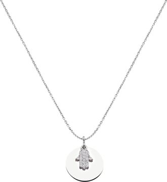 Dkeniz Dkeniz Anh&auml;nger mit Kette 925/- Sterling Silber rhodiniert Gl&auml;nzend 42+3cm Zirkonia Wei&szlig;