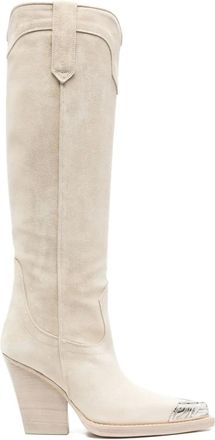 PARIS TEXAS bottines El Dorado 10 mm en daim - Blanc