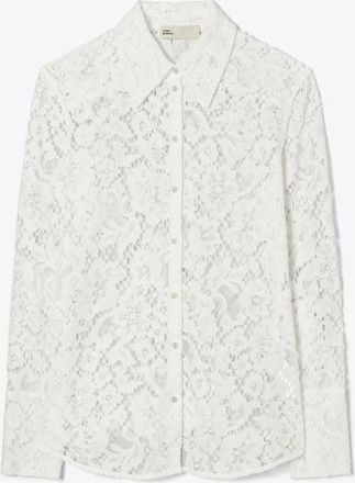 Tory Burch Damen Spitzenhemd mit Manschetten
