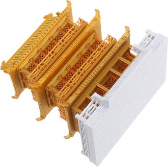 Amosfun Antikes Dreist&ouml;ckiges Pavillon Miniaturhaus aus Goldfarbenem Kunststoff Dekoratives Vintage Architekturornament f&uuml;r Aquarium Tisch und Wohnzimmer