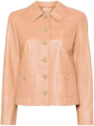 Gucci Lederjacke mit Logo-Kn&ouml;pfen - Rosa