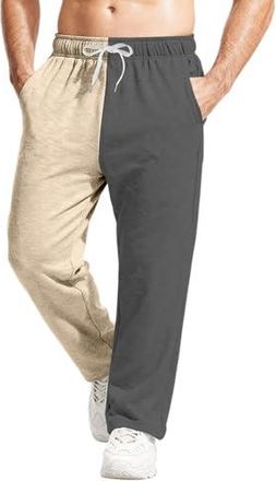 Generic Pantalon de jogging l&eacute;ger pour homme pour la gym, la course &agrave; pied, respirant, extensible, taille &eacute;lastique, confortable, gris fonc&eacute;, 3XL