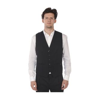 Daniele Alessandrini Homme, Costumes, Noir, Taille: M Gilet Galileo Fod