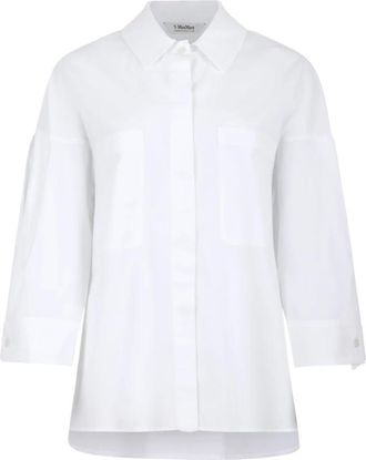 Max Mara Femme, Blouses et Chemises, Blanc, Taille: 34 FR Cotton Poplin Shirt