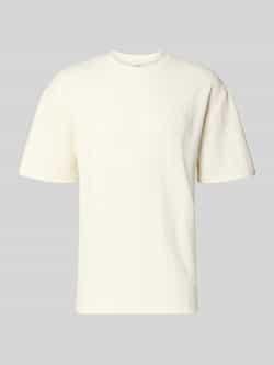 Les Deux T-Shirt mit Strukturmuster und Rundhalsausschnitt