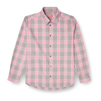 Diesel Rosa Hemd mit Logo-Stickerei - - Shirts - Herren - Rosa - XS