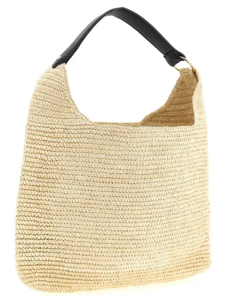 Maison Michel Womens Beige Raffia Shoulder Bag