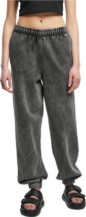 Urban Classics Damen Hose Ladies High Waist Stone Washed Sweat Pants Black 3XL