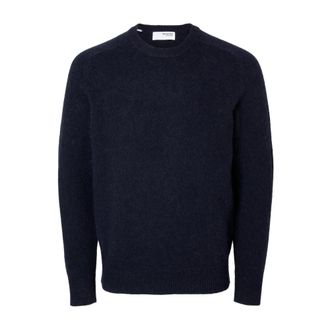 Selected Marineblauer Strickpullover mit Rundhalsausschnitt - - Knitwear - Herren - Blau - 2XL