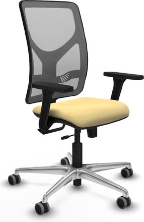 Piqueras y Crespo Gepolsterter Drehstuhl mit 3D-Armlehnen, h&ouml;henverstellbare Lendenwirbelst&uuml;tze, ausgestattet mit Syncro/Traslack und Schneideschaum, mit Rollen von 65 