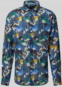 Olymp Level 5 Regular Fit Leinenhemd im Allover-Look