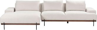 Beliani Ecksofa 3-Sitzer MARIFERD Stoff Hellbeige rechtsseitig