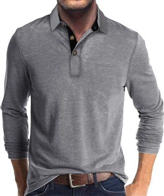 Generic Chemises Polo pour Homme Adulte &agrave; Manches Longues, S&eacute;chage Rapide, Respirantes, pour Sports, Tennis, Golf, Travail, Tee-shirts Basiques, Sweats &agrave; Capu