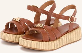Tommy Hilfiger Plateau-Sandaletten braun