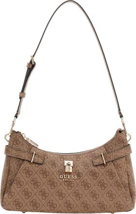 Guess Schultertasche Yesba Shoulder Bag Latte Logo hellbraun