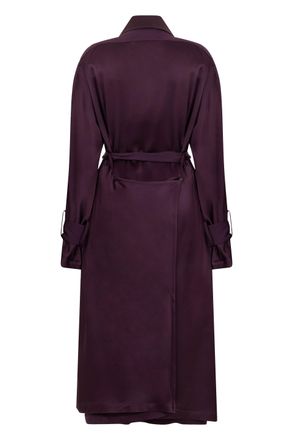 Victoria Beckham Womens Long Trench Coat Purple Acetate & Raincoats