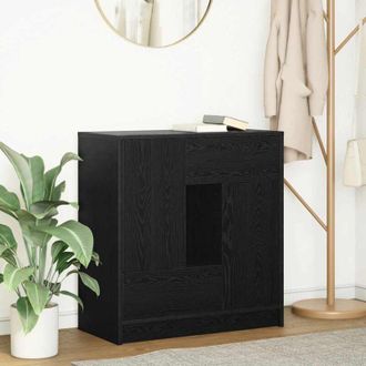 vidaXL Buffet avec tiroirs et portes ch&ecirc;ne noir 70,5x34x74,5 cm - Vidaxl