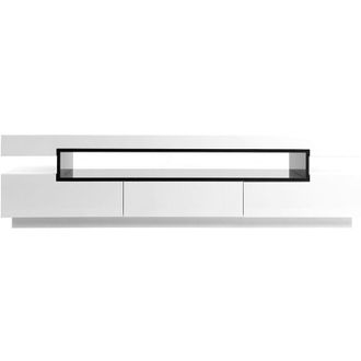 Miliboo Design-TV-M&ouml;bel lackiert Wei&szlig; gl&auml;nzend LIVO