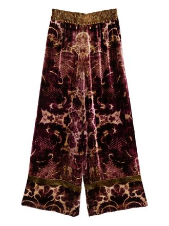 Pierre-Louis Mascia pantalon en velours à motif damas - Violet